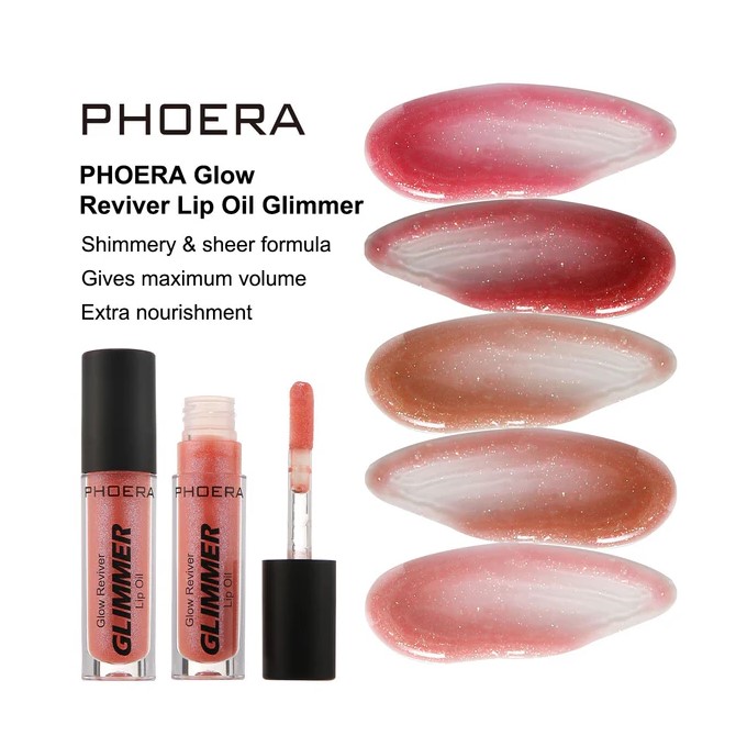 Phoera Glow Reviver Lip Oil Glimmer – Nudey | Sassy Style