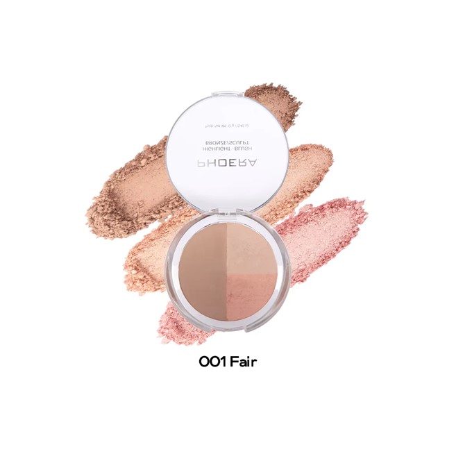 Phoera 3-in-1 Blush Bronzer Highlight – Fair | Sassy Style