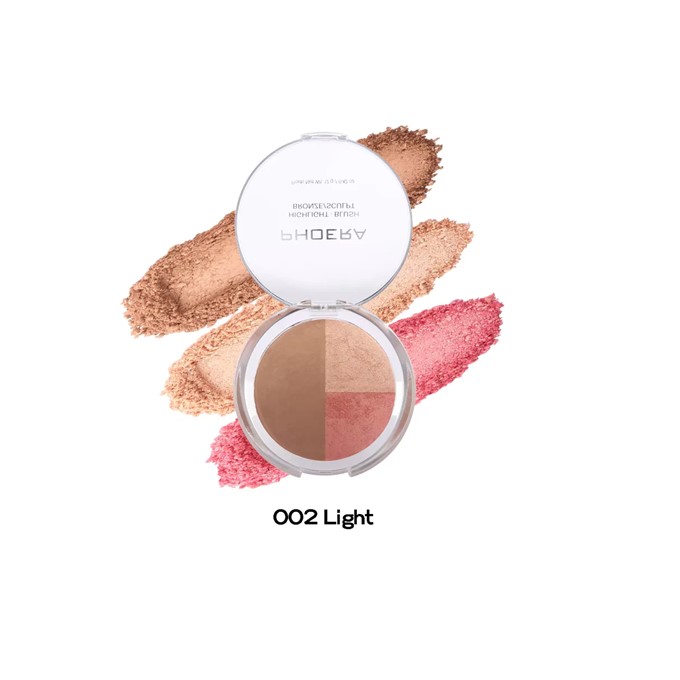 Phoera 3-in-1 Blush Bronzer Highlight – Light | Sassy Style